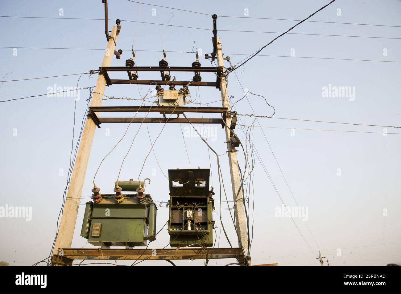Electric transformer tower, pushkar, rajasthan, india, asia Stock Photo ...