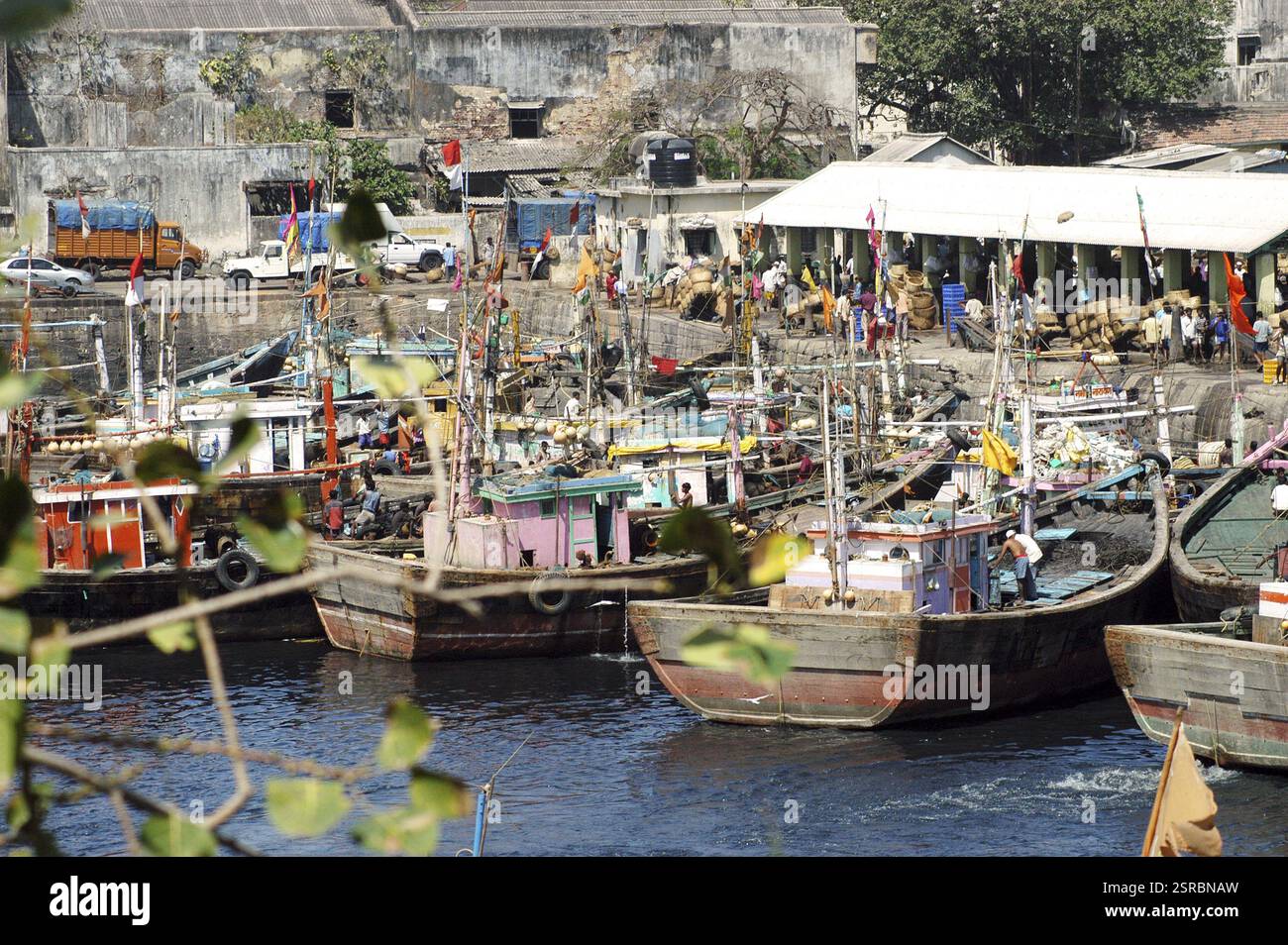Boats at Sassoon dock in Bombay Mumbai, Maharashtra, India, Asia Stock ...