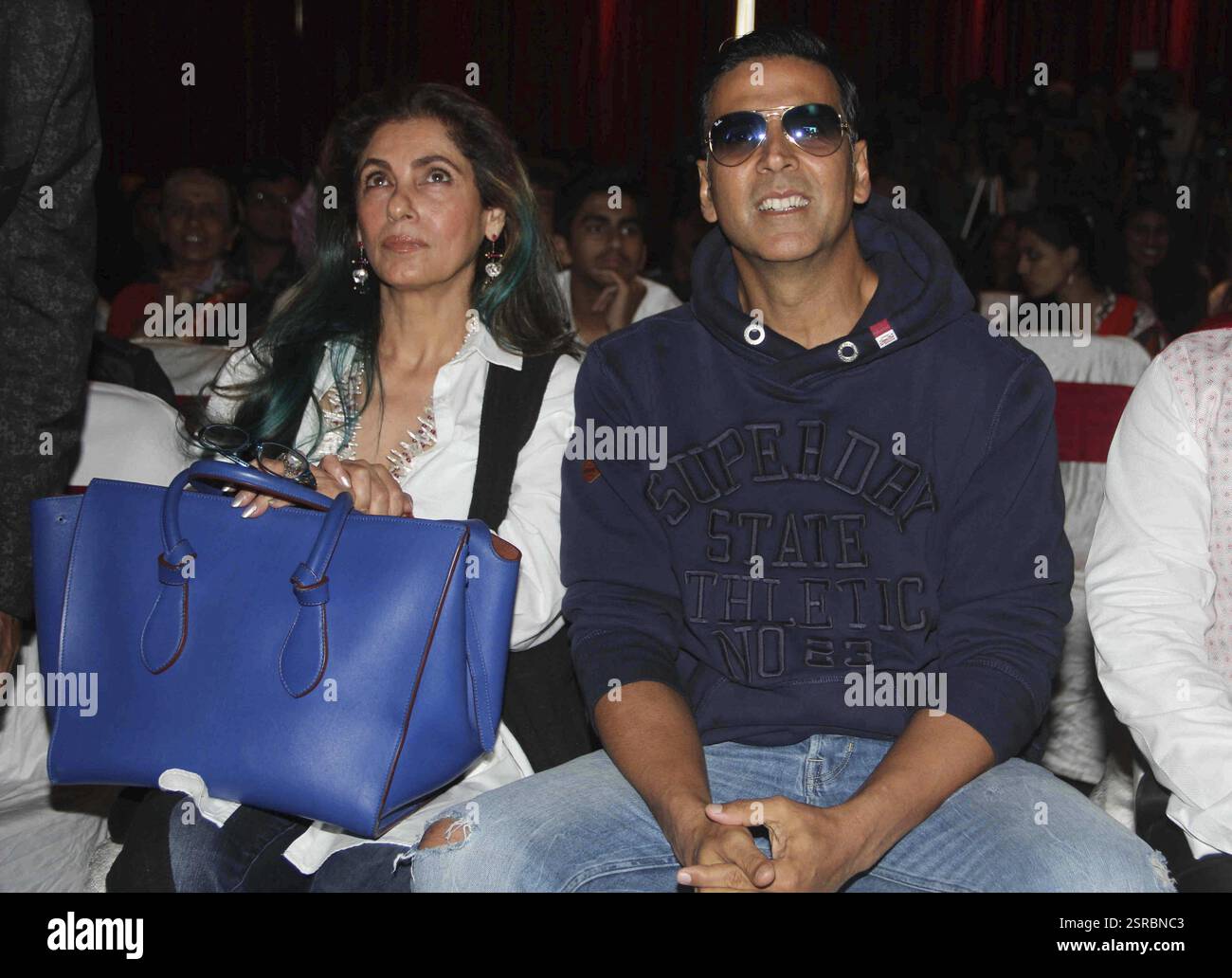 Bollywood actors Akshay Kumar and Dimple Kapadia during the music ...
