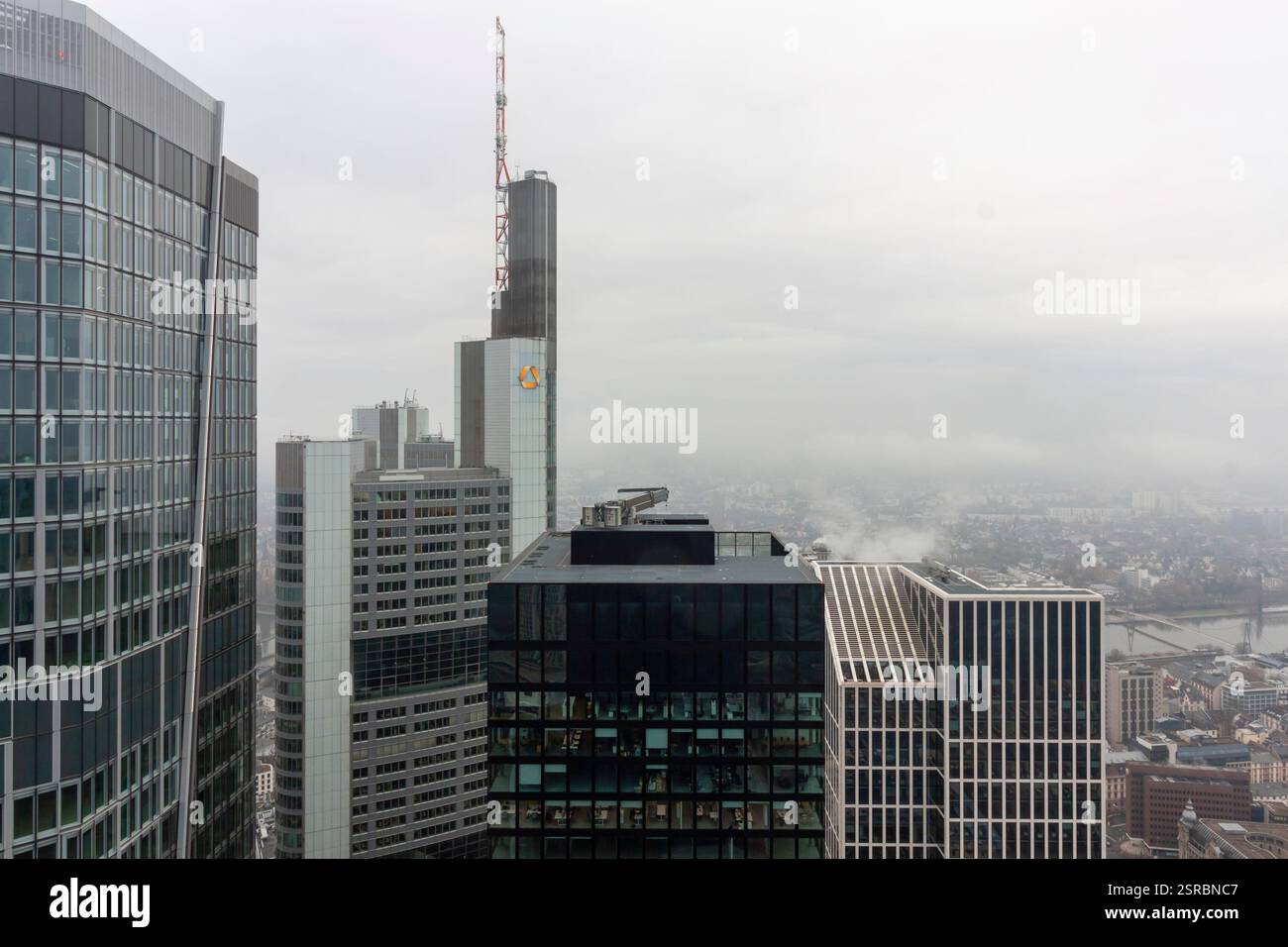 FRANKFURT, GERMANY - DECEMBER 2. 2024: View of Frankfurt from the Main ...