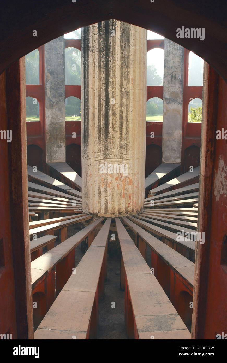 Pattern of stone strips around pillar in Jantar Mantar, Delhi, India ...