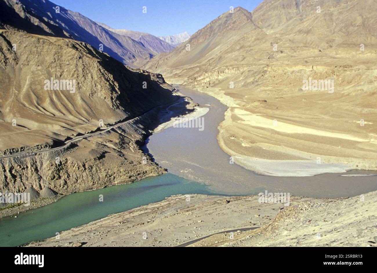 The Indus and The Zenskar at nimmn, ladakh, india Stock Photo - Alamy