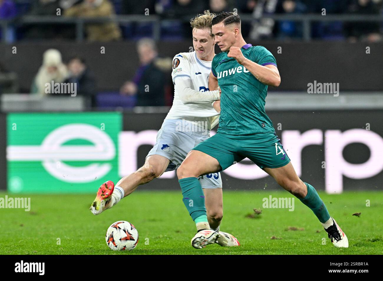 Anderlecht, Belgium. 30th Jan, 2025. Max Moerstedt (33) of Hoffenheim ...