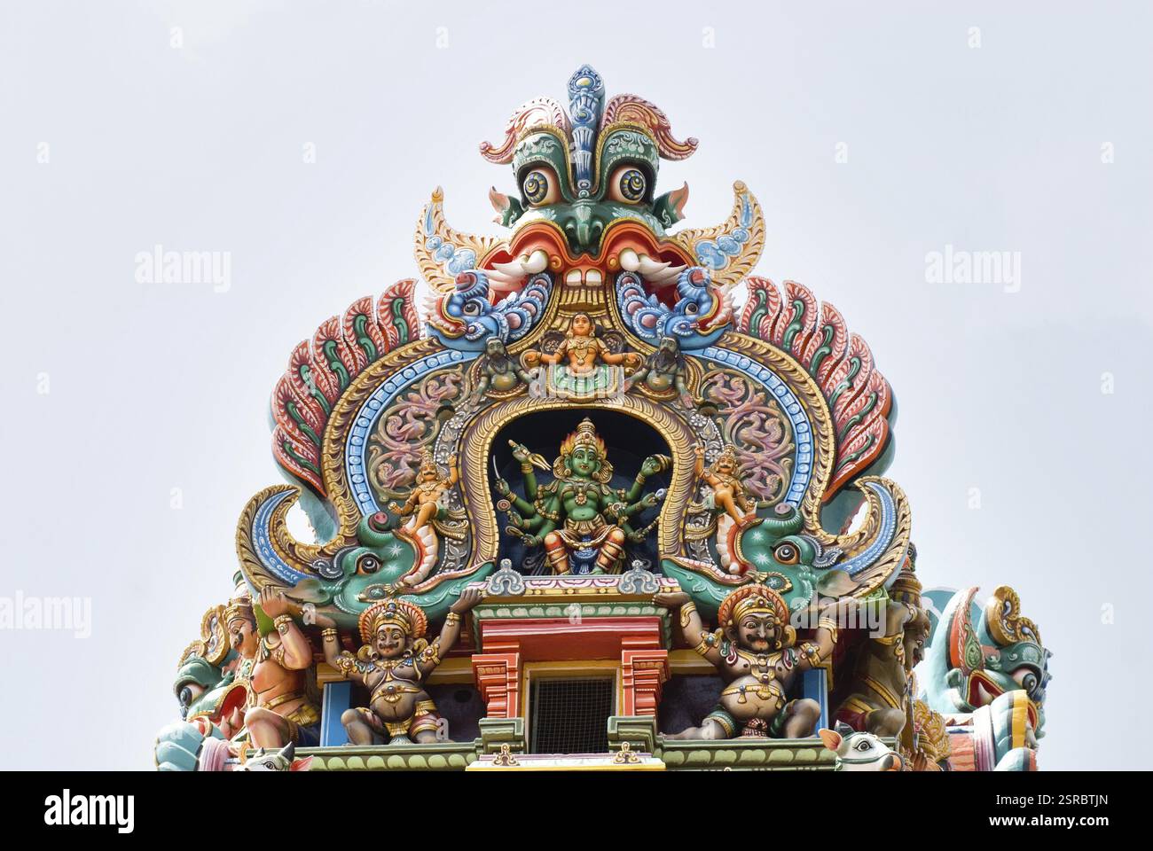 Stucco work of bhootham on top portion of gopuram meenakshi temple ...