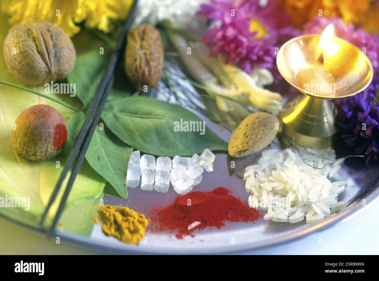 Pooja Thali, Prayer Items Stock Photo - Alamy