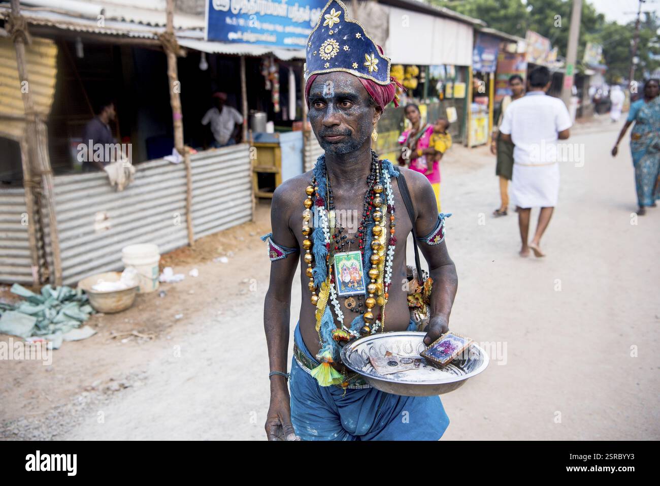 Man beggar begging near Mutharamman temple, Thoothukudi, Tamil Nadu ...