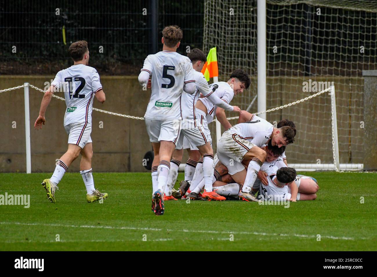 Landore, Swansea, Wales. 15 February 2025. Swansea City players ...