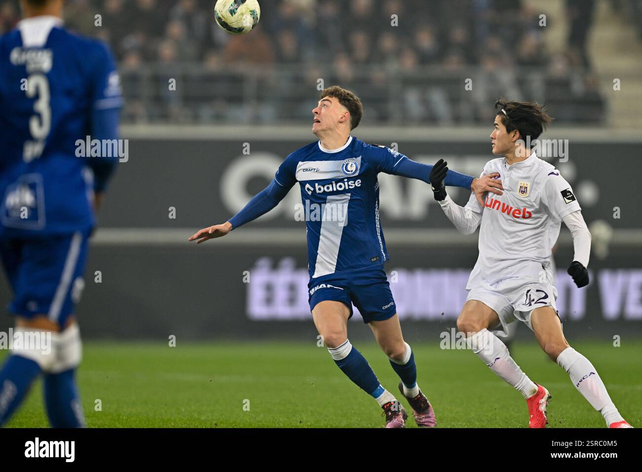 Gent, Belgium. 02nd Feb, 2025. Mathias Delorge Knieper (16) of AA Gent ...
