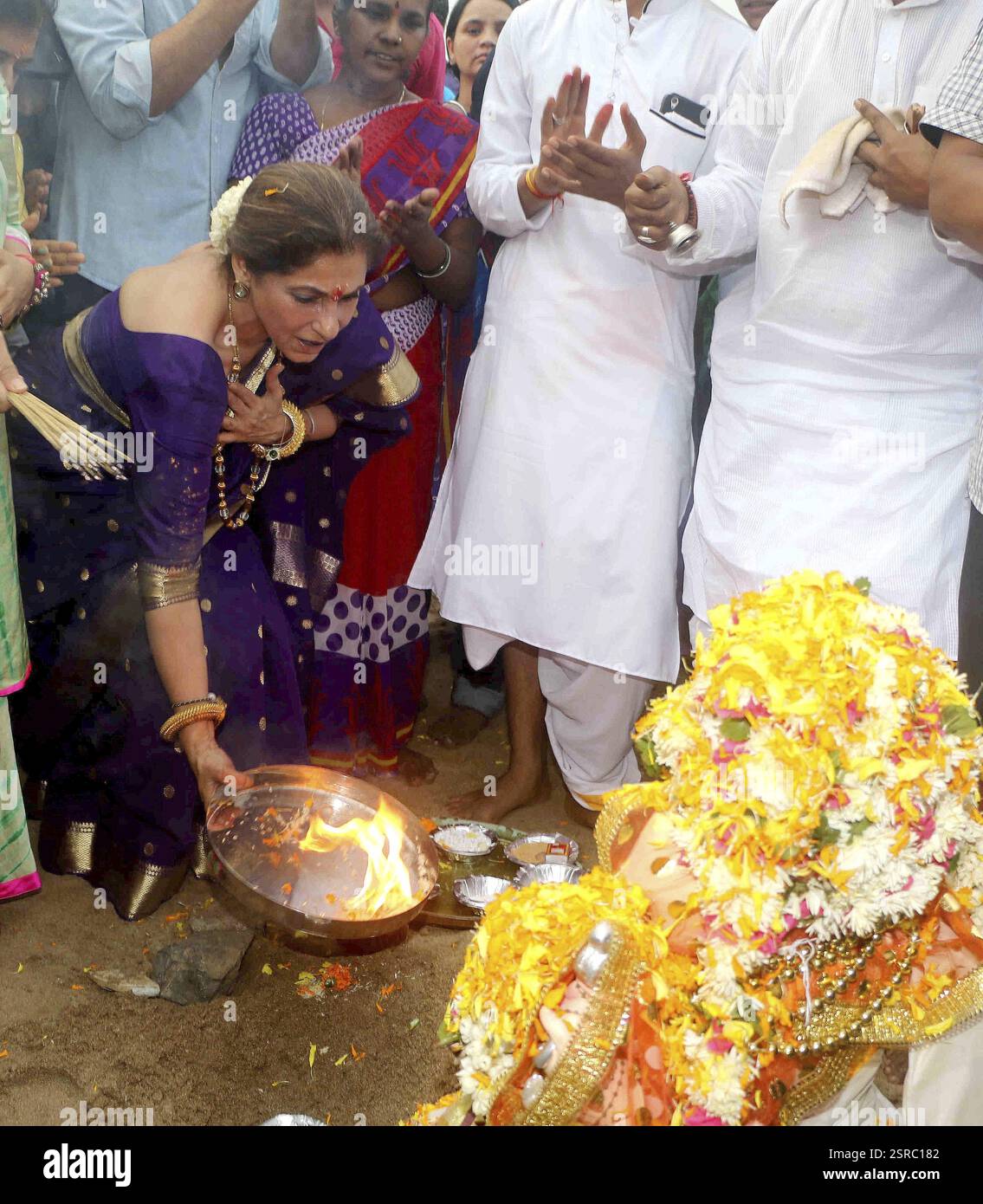 Bollywood actor Dimple Kapadia participates in a procession immersion ...