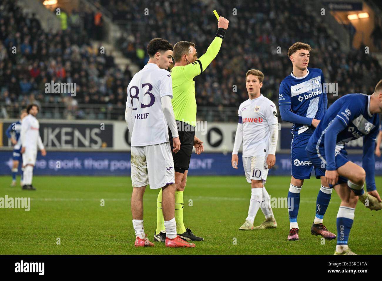 Gent, Belgium. 02nd Feb, 2025. Tristan Degreef (83) of Anderlecht and ...