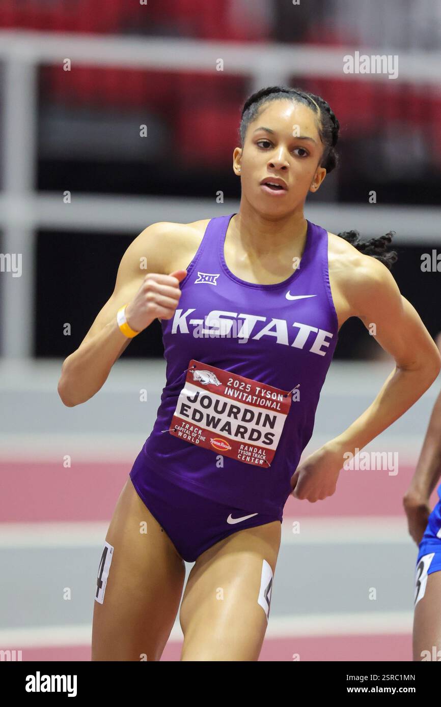 February 14, 2025: Jourdin Edwards of Kansas State comes around the ...