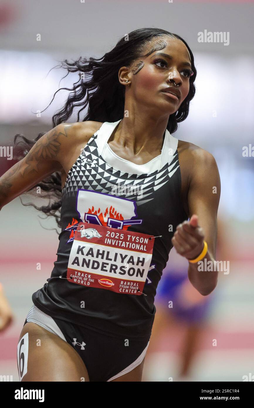 February 14, 2025: Northwestern State runner Kahliyah Anderson competes ...