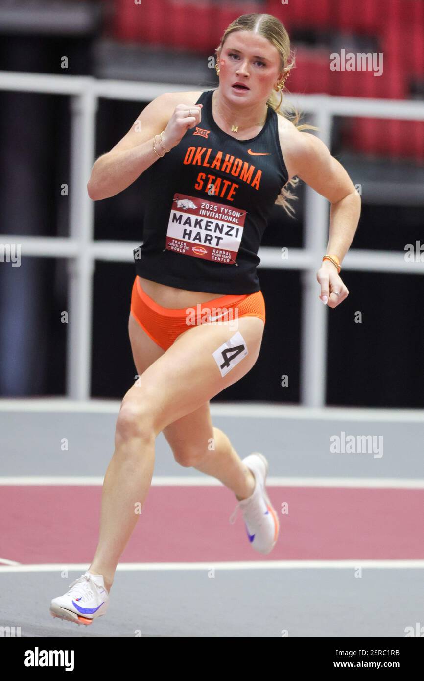 February 14, 2025: Oklahoma State Cowboy runner Makenzi Hart competes ...
