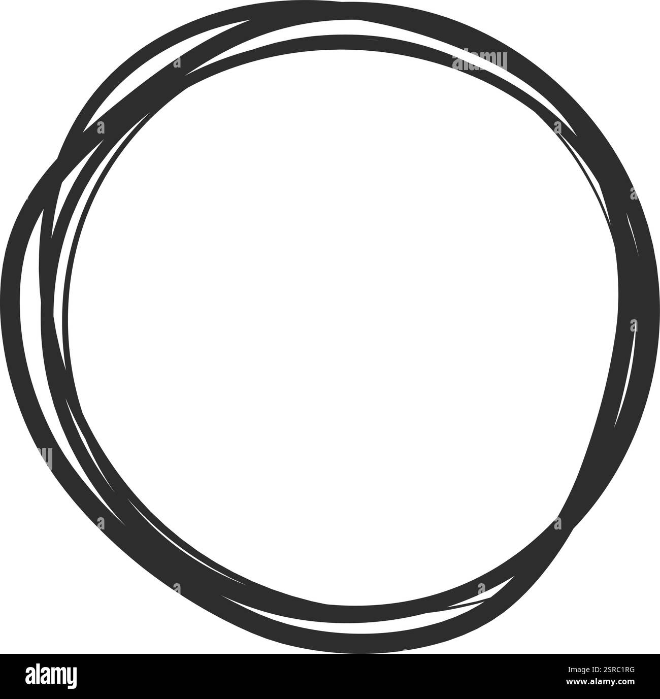 Simple, hand drawn imperfect circle, created with multiple overlapping ...