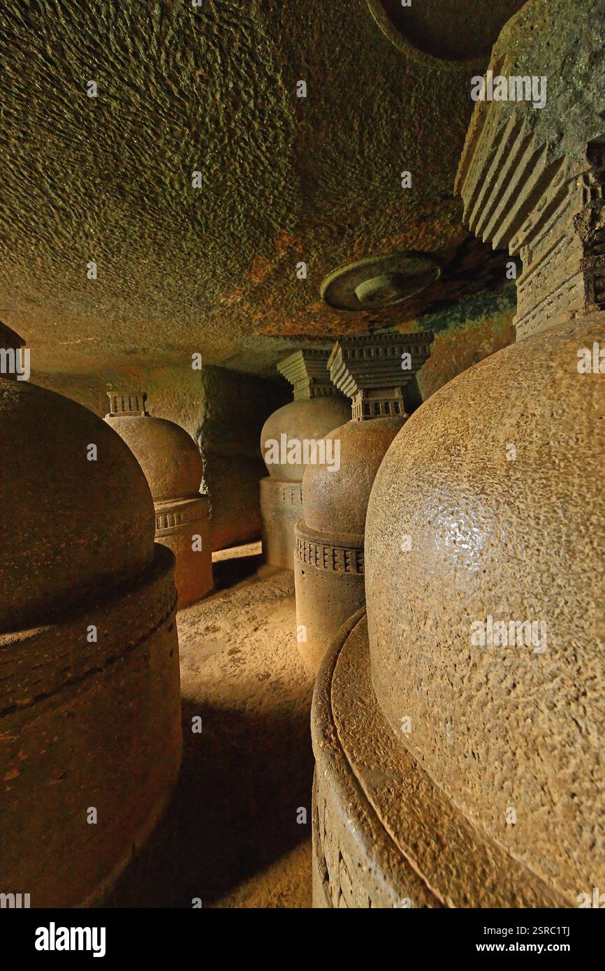 Buddhist stupa in Bhaja caves in 2nd century B.C ., Lonavala ...