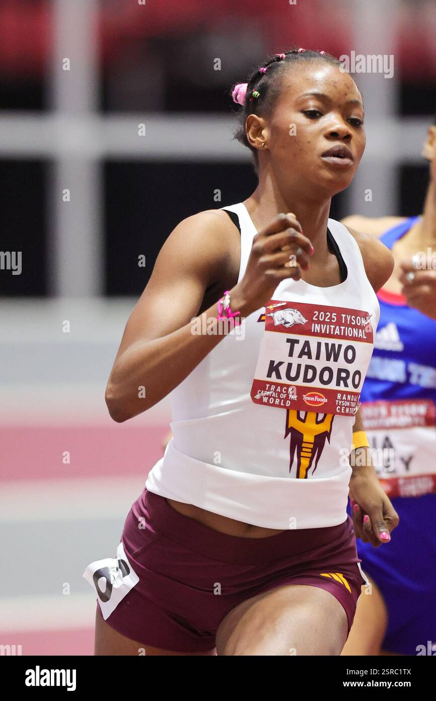 February 14, 2025: Arizona State Sun Devil runner Taiwo Kudoro runs the ...