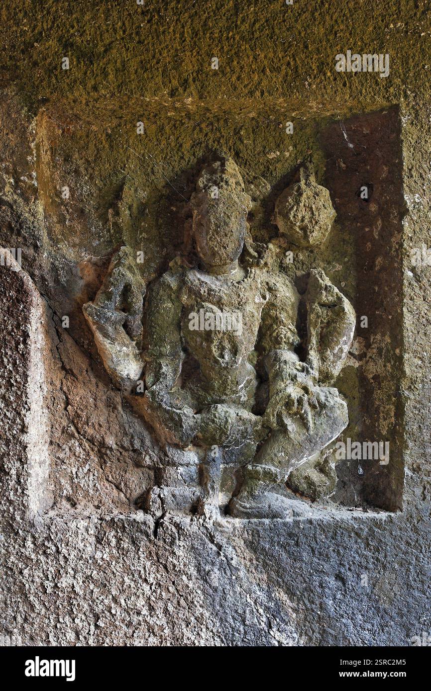 Goddess Saraswati statue from cave number twenty-two in Panhale Kazi ...