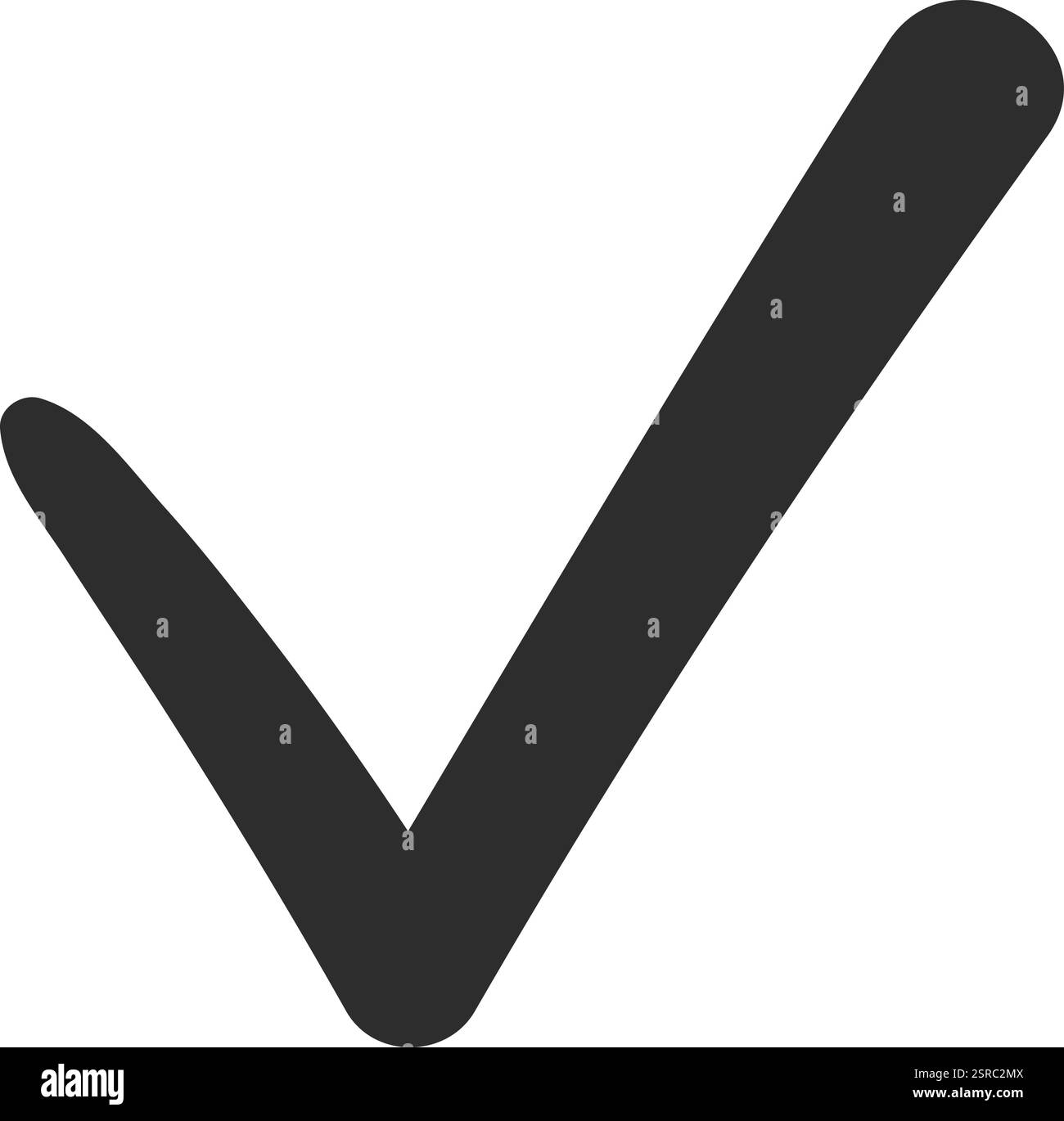 Large dark gray check mark confirms approval, agreement or positive ...