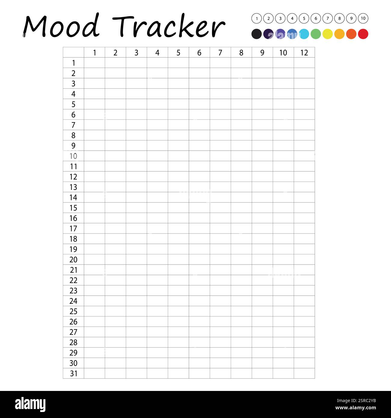 Mood tracker in pixels. Calendar munthly, yearly, weekly, dayly ...