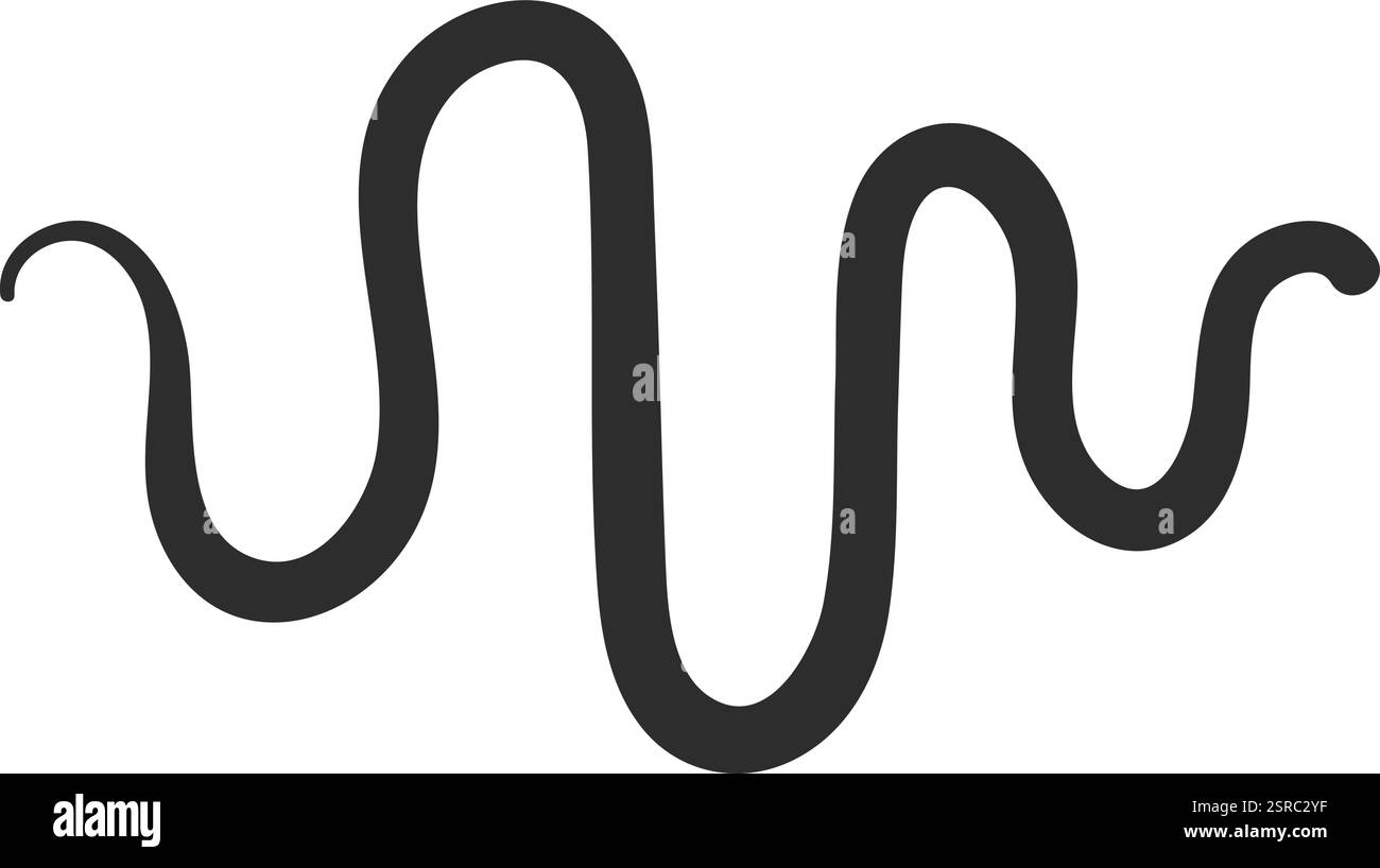 Wavy shape created by a slithering snake, forming a sinuous pattern ...
