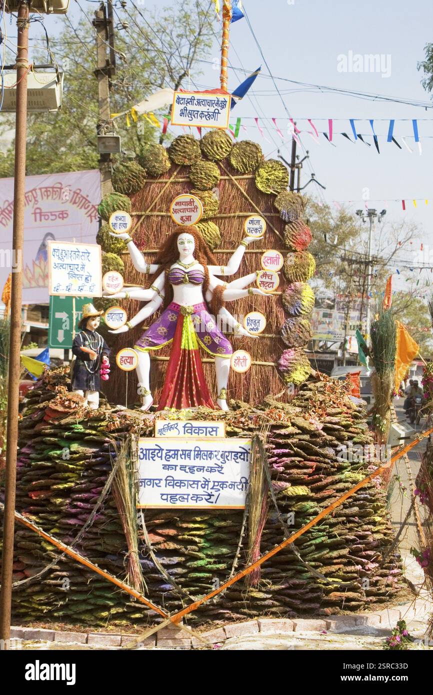 Holi ka dahan one day before holi festival, Katni, Madhya Pradesh ...
