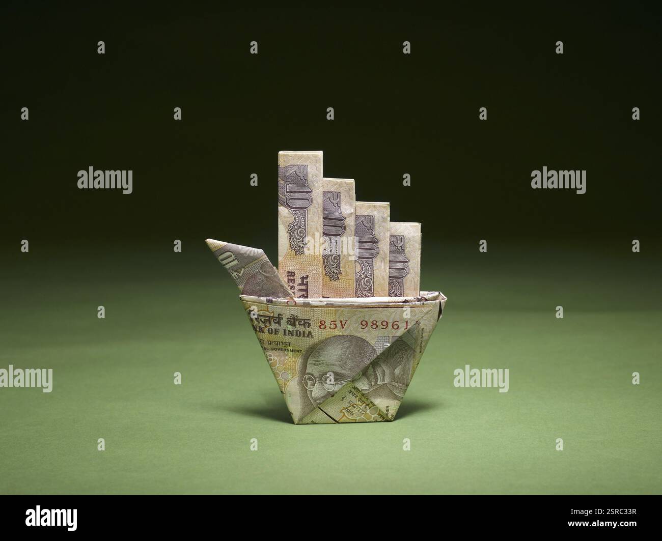 Origami indian currency India Asia Stock Photo - Alamy