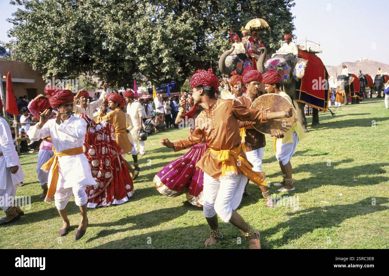 Men performing folk dance, ellora festival, maharashtra, india Stock ...