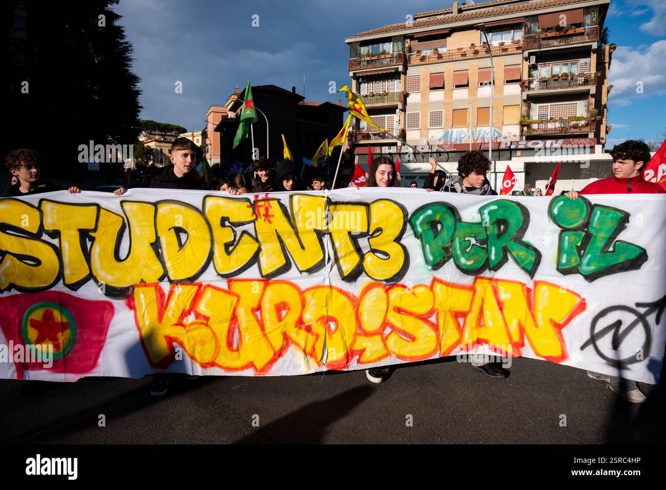 Rome, Rm, Italy. 15th Feb, 2025. 500 people join the protest organized ...