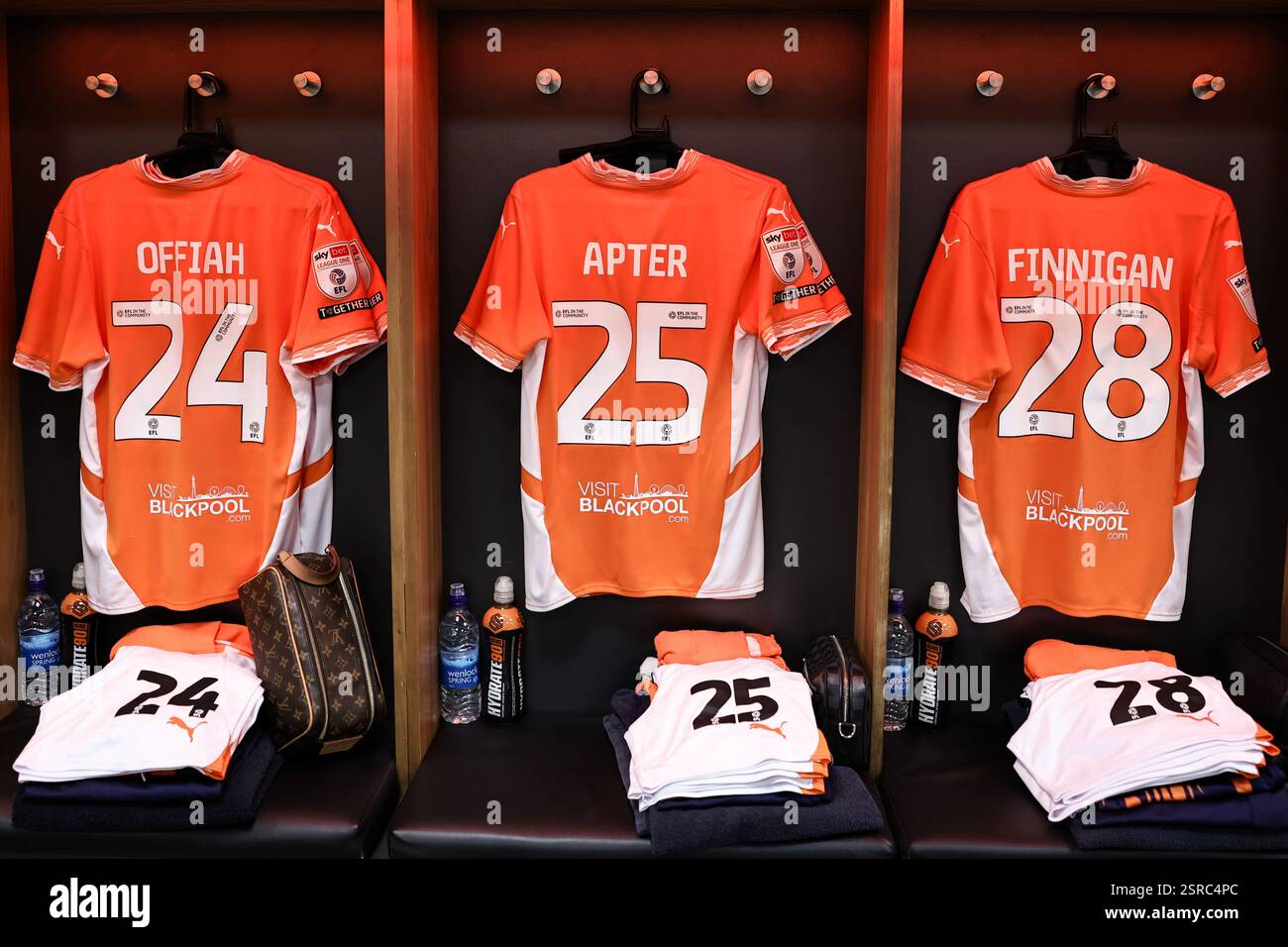 Blackpool, UK. 15th Feb, 2025. Odel Offiah of Blackpool Rob Apter of ...