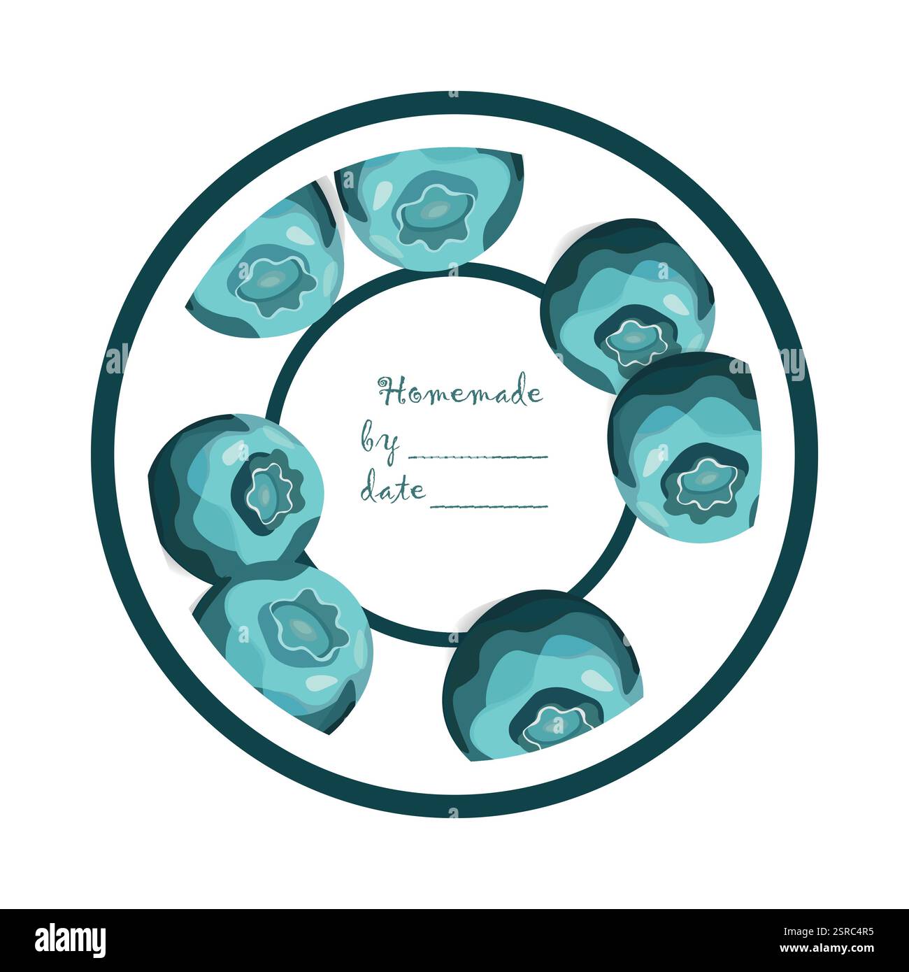 Template jam label design. Retro homemade label. Blueberry marmalade ...