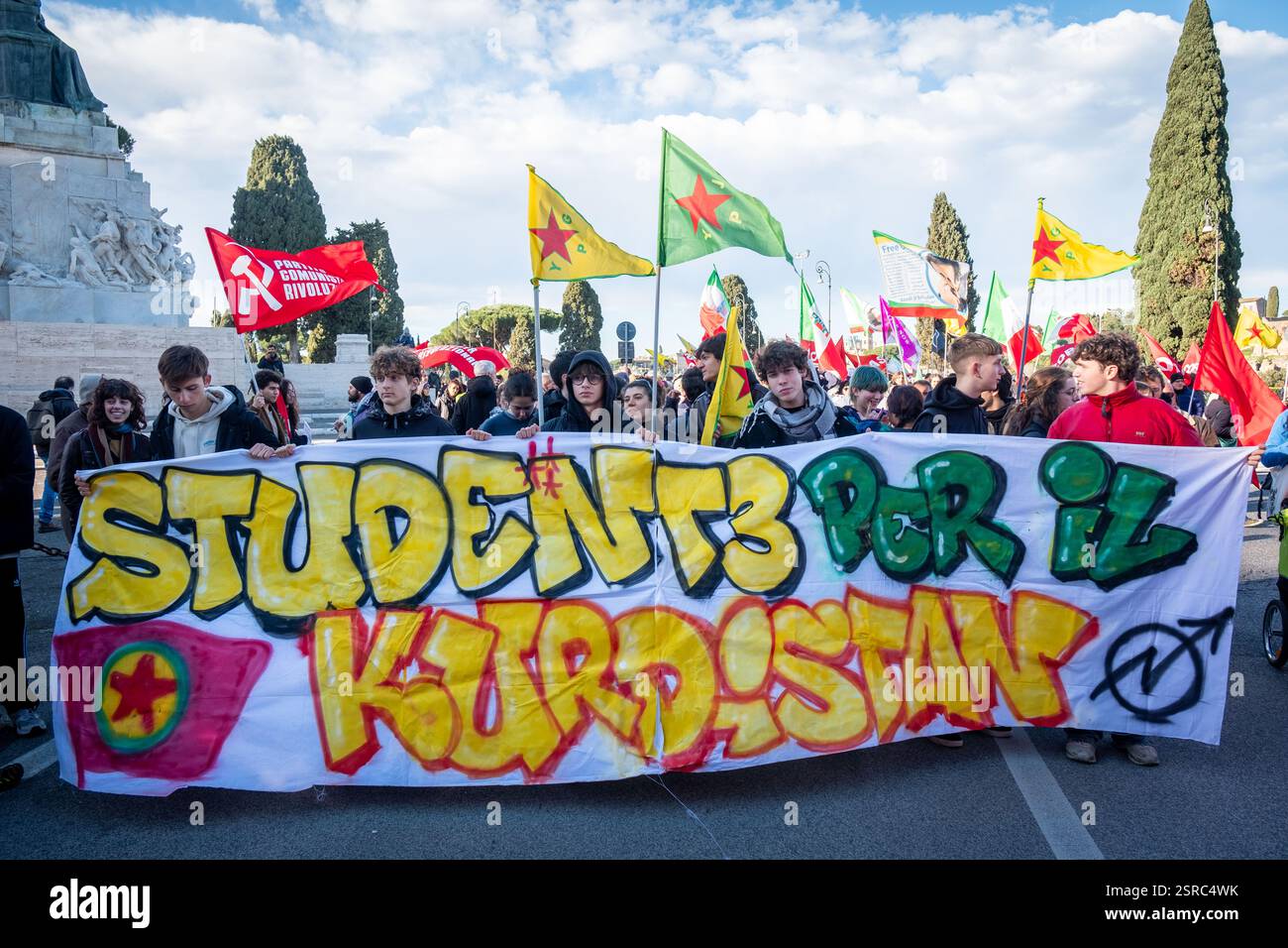 Rome, Rm, Italy. 15th Feb, 2025. 500 people join the protest organized ...