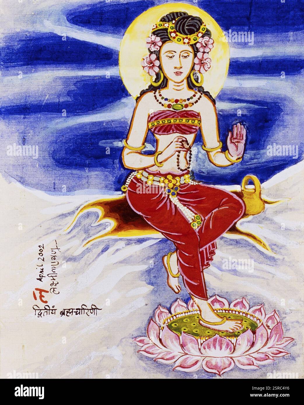 Painting of Hindu goddess by Dr. Laxmi Narayan Pachori, India, Asia ...