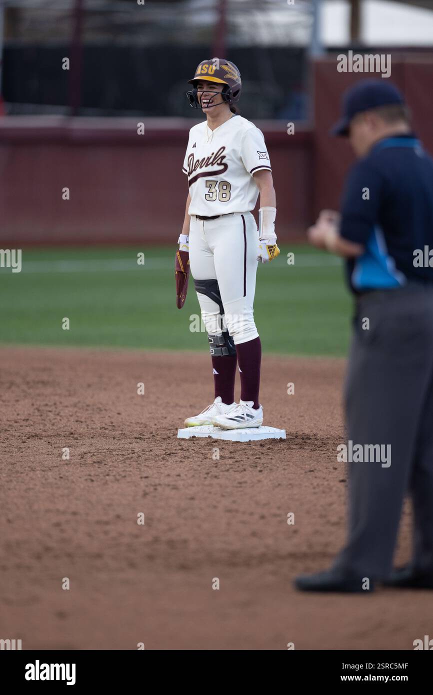 Tempe, Arizona, USA. 15th Feb, 2025. KELSEY HALL Arizona State Softball ...