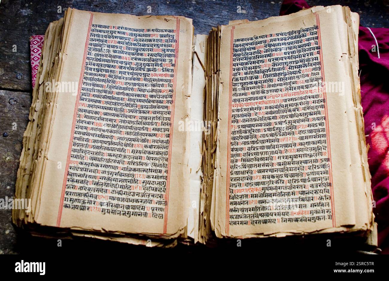 Antique hand script book of Hindu Stock Photo - Alamy