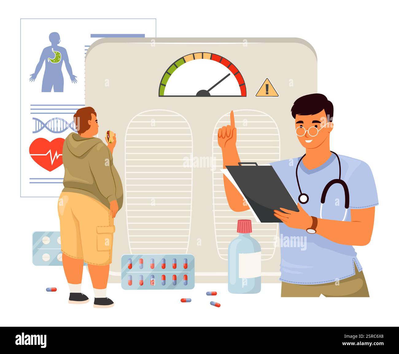 Doctor nurse reviewing patient data Stock Vector Images - Alamy