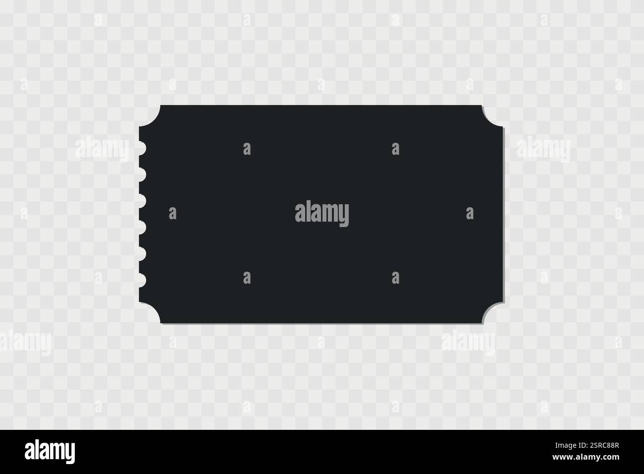 Vector empty ticket template. Isolated modern coupon mockup for travelling, movie, theater ...