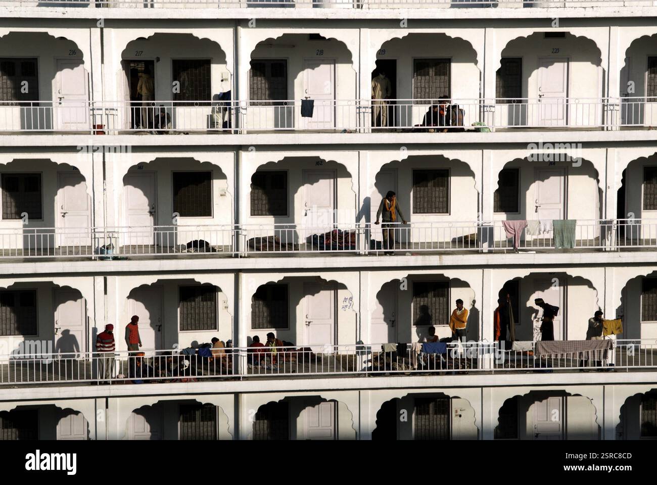 View of rest rooms or dharamshala by Gurudwara Takht Sri Keshgarh Sahib, Anandpur, Punjab, India ...