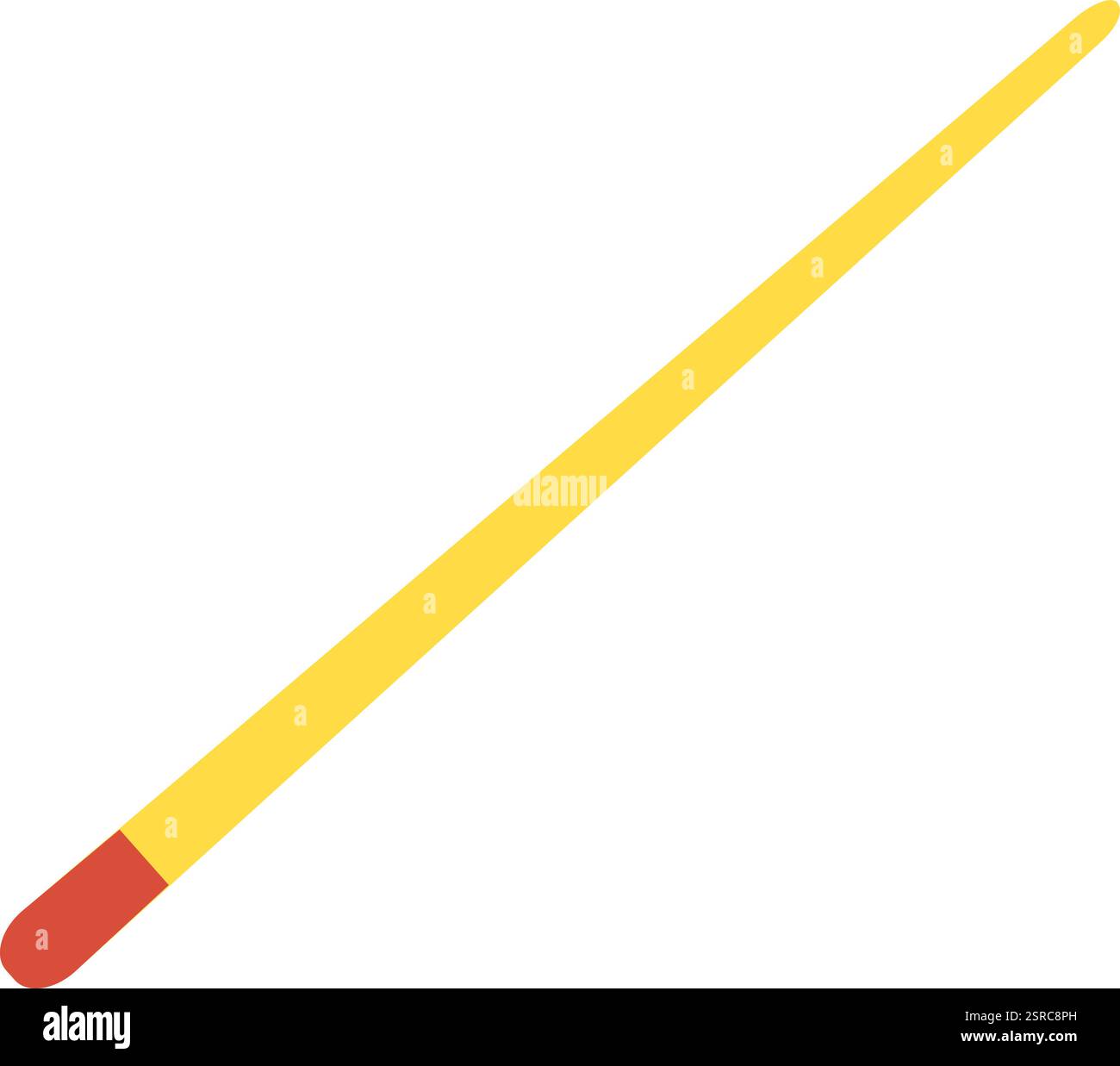 Simple vector illustration of a single matchstick lying diagonally with ...
