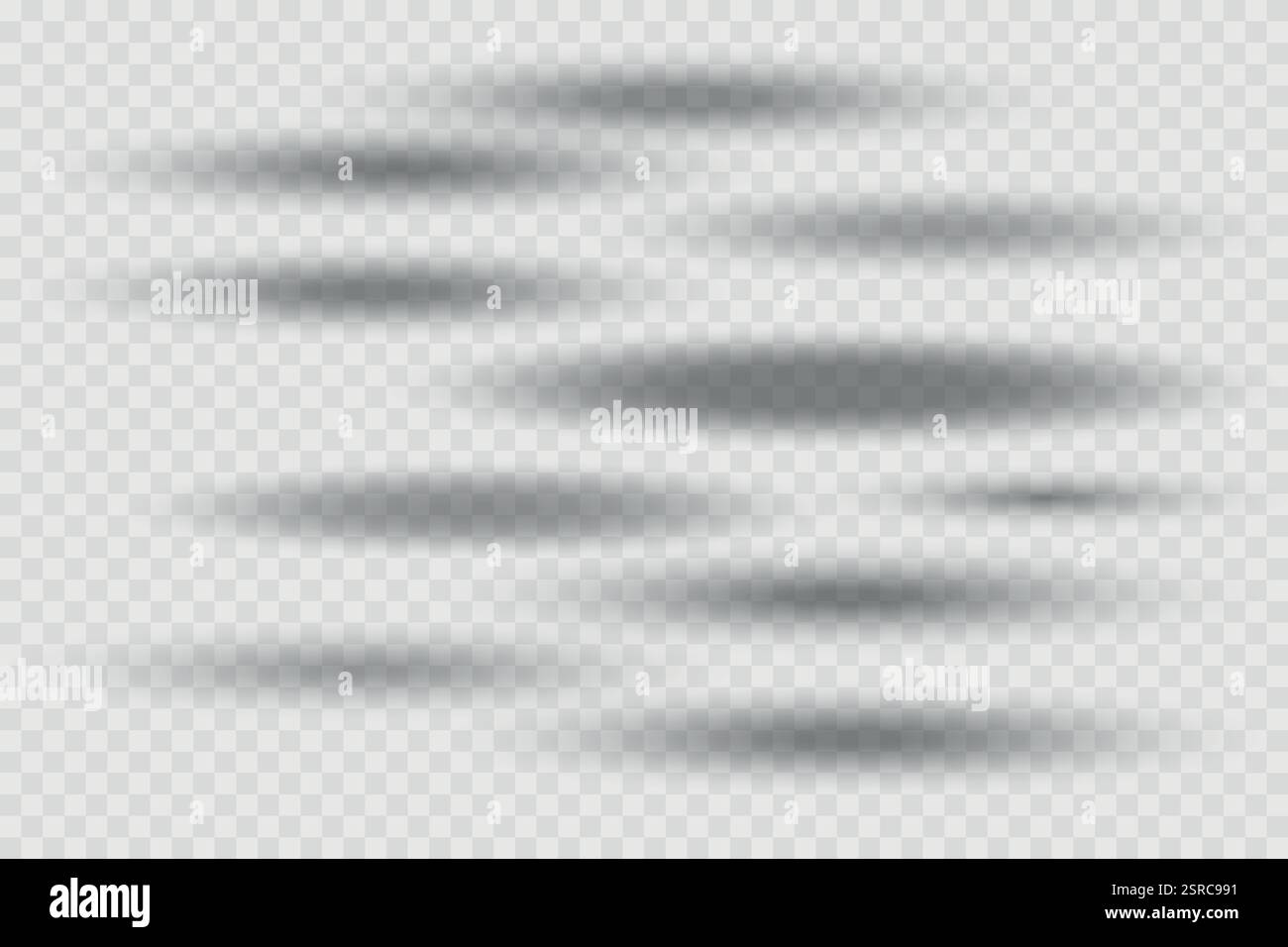 Different realistic round shadow, soft shapes on transparent background ...