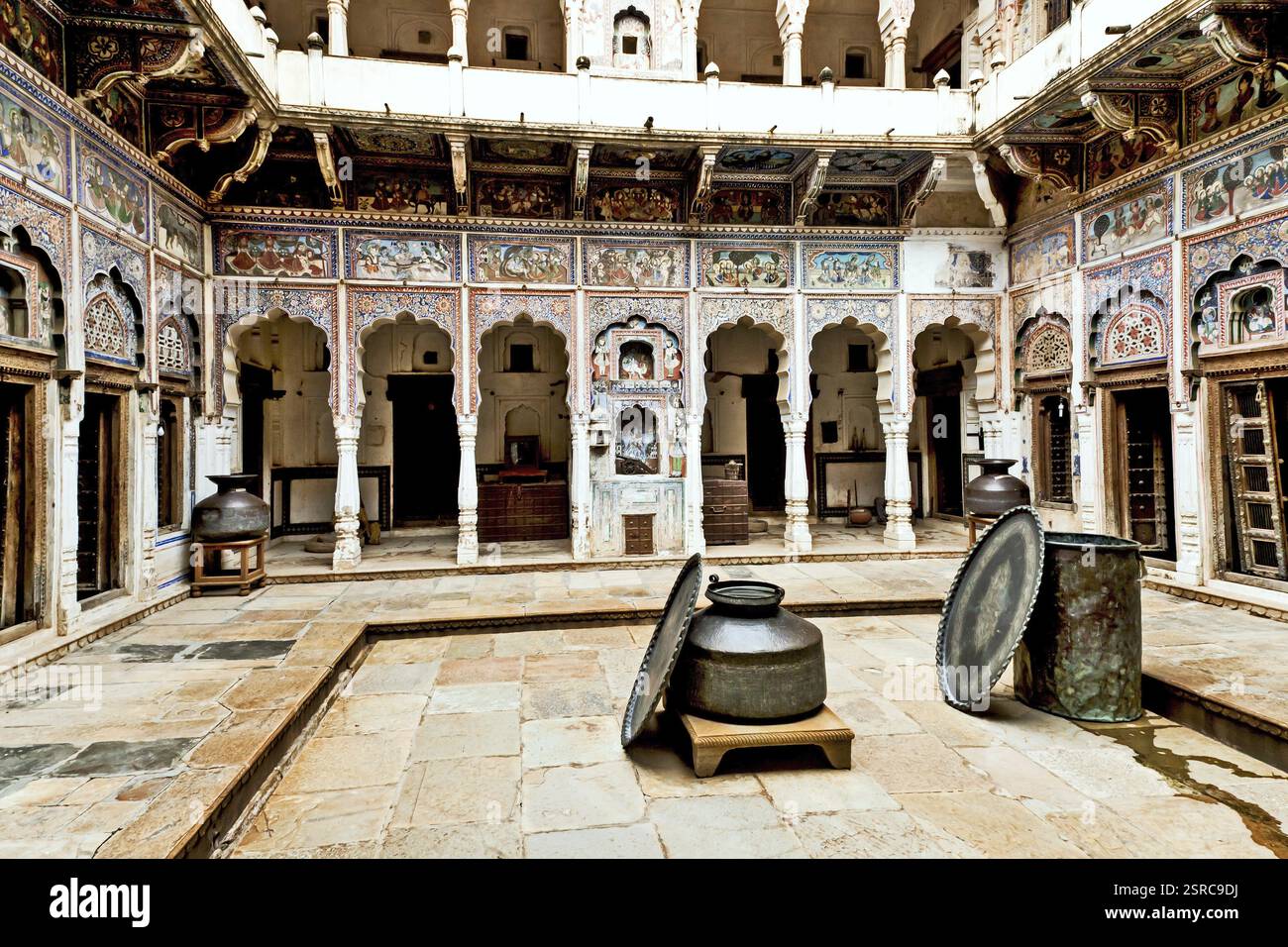 Courtyard, Goenka Haveli Museum, Dundlod, Shekhawati, Rajasthan, India ...