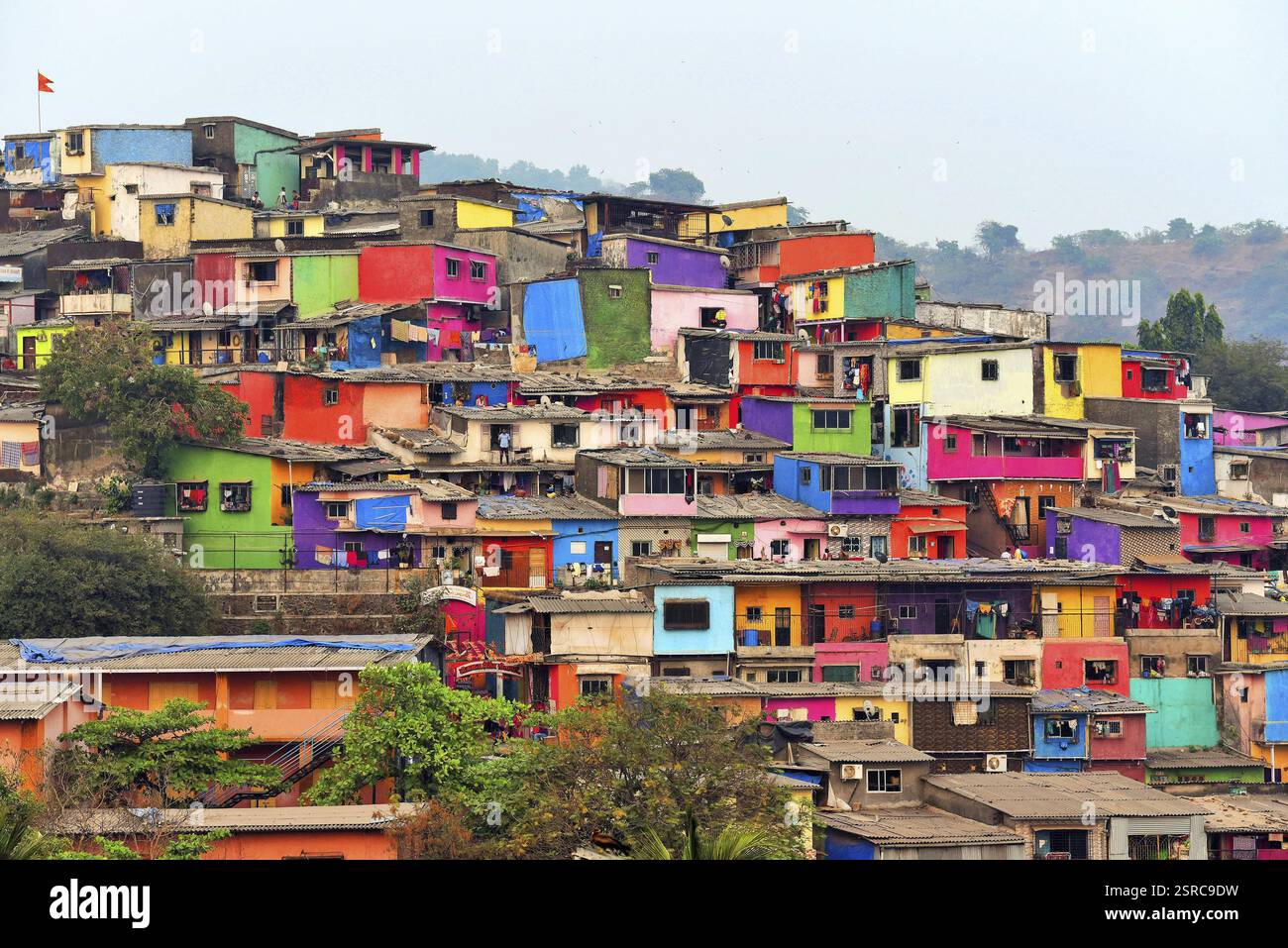Slums near Asalpha railway station, Mumbai, Maharashtra, India, Asia ...