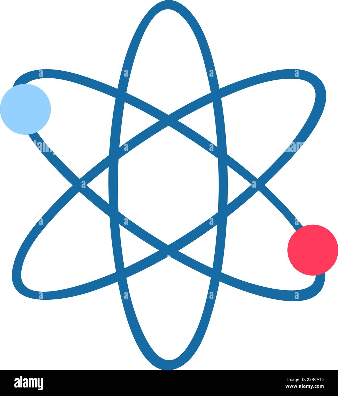 Stylized Atom Representation Showing Electrons Orbiting Nucleus