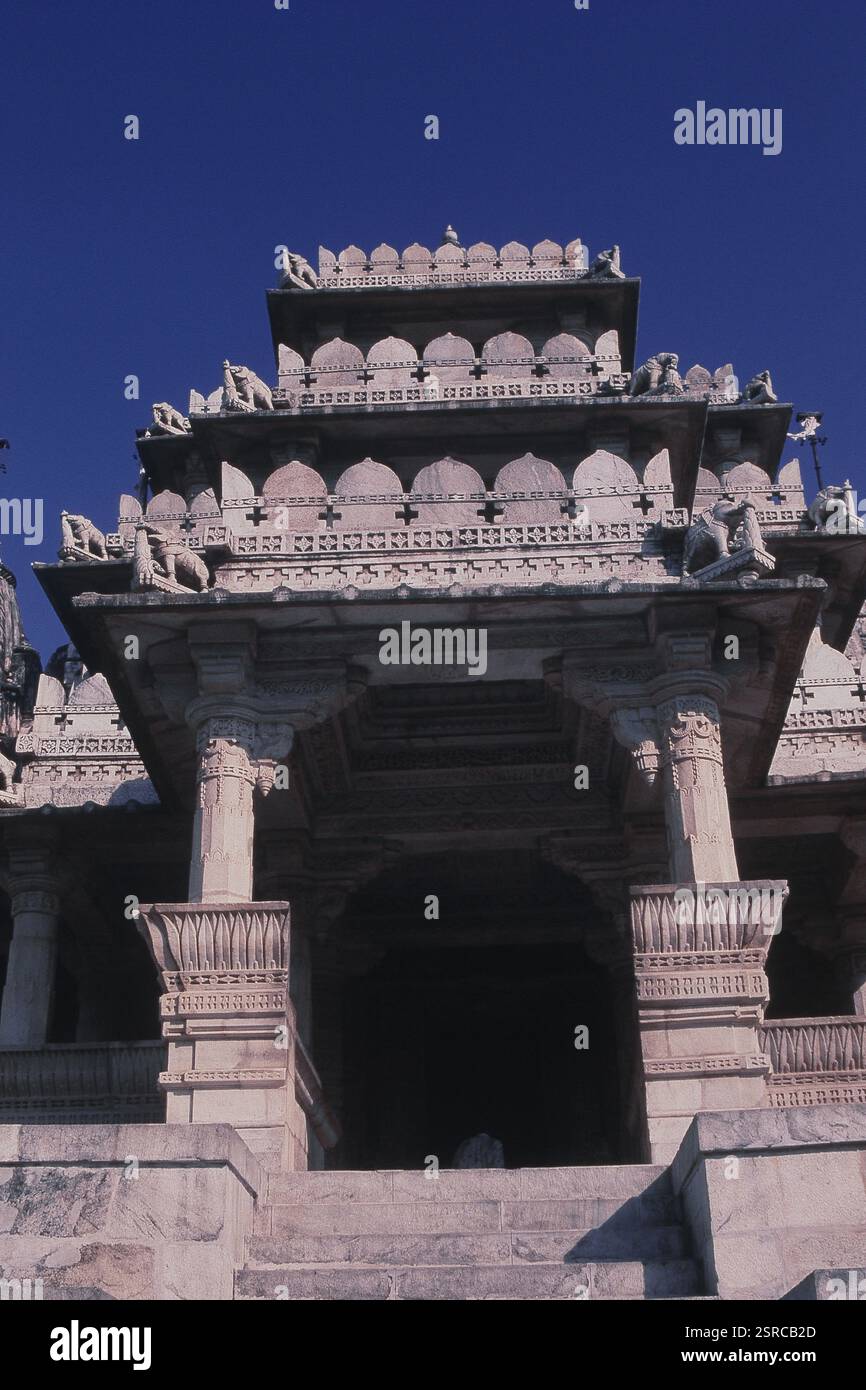 Entrance of Ranakpur Jain temple in Rajasthan, India, Asia Stock Photo ...