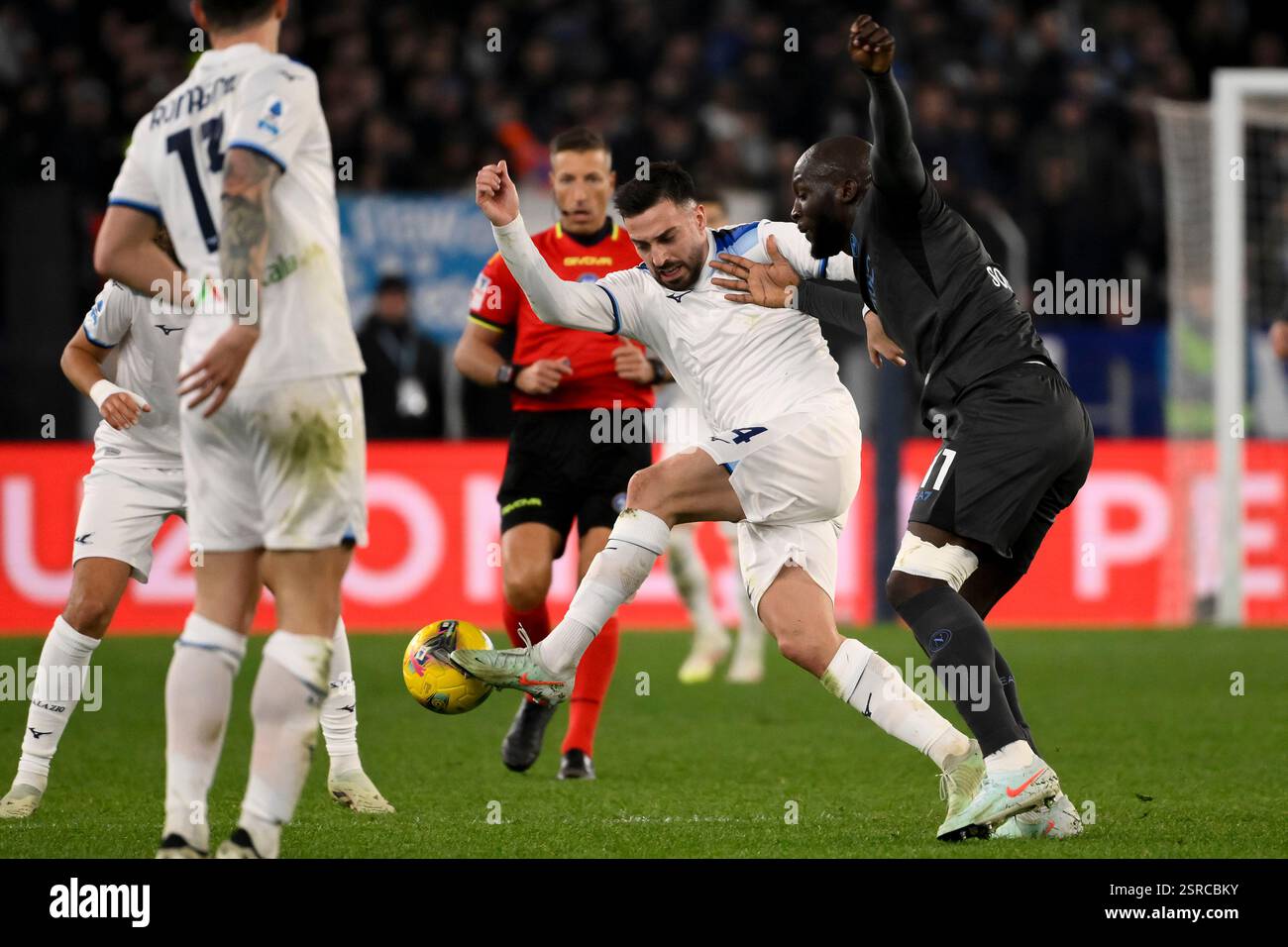 Rome, Italy. 15th Feb, 2025. Romelu Lukaku of SSC Napoli and Mario Gila ...
