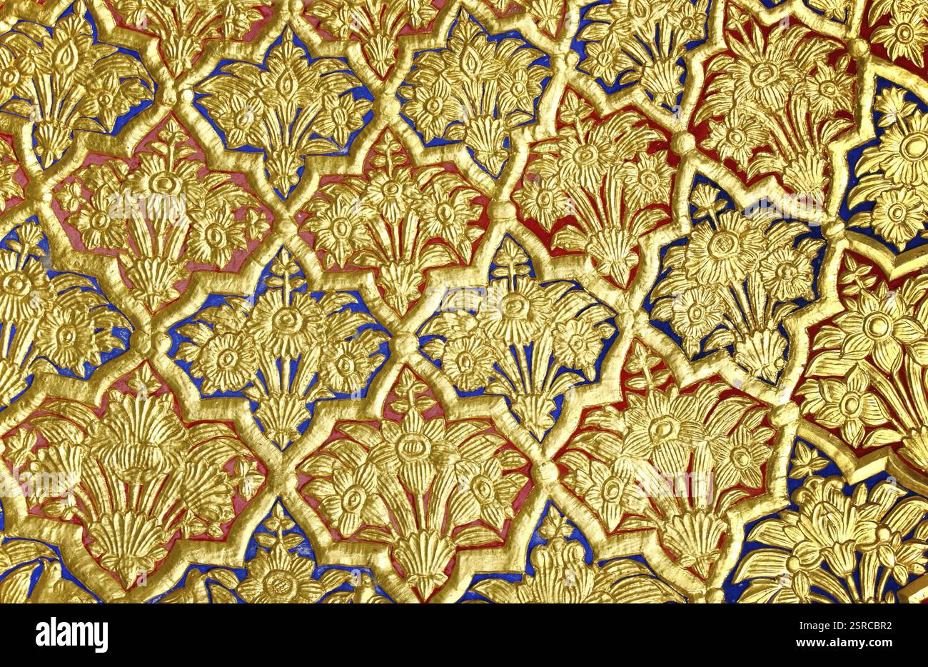 Sikhism Gurudwara Gold plated wall with floral and figurative designs ...