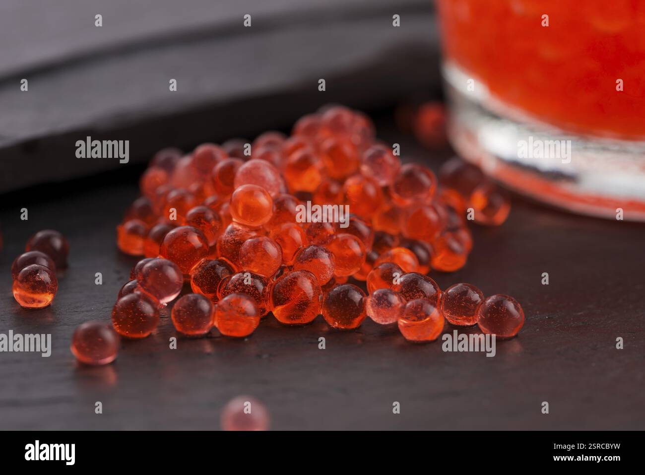 Strawberry caviar, molecular gastronomy Stock Photo - Alamy