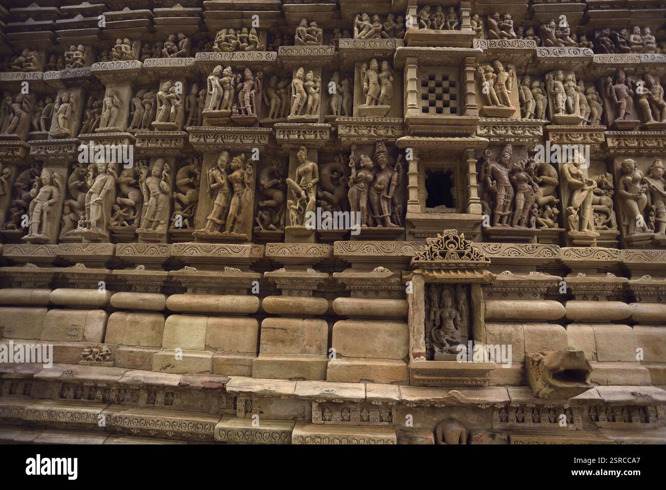 Parshvanath temple with sculptures, Khajuraho, Madhya Pradesh, India ...