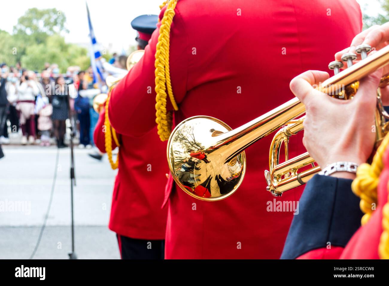 Heraklion, Crete, Greece, October 28 2021:Close-up of a band, close-up ...