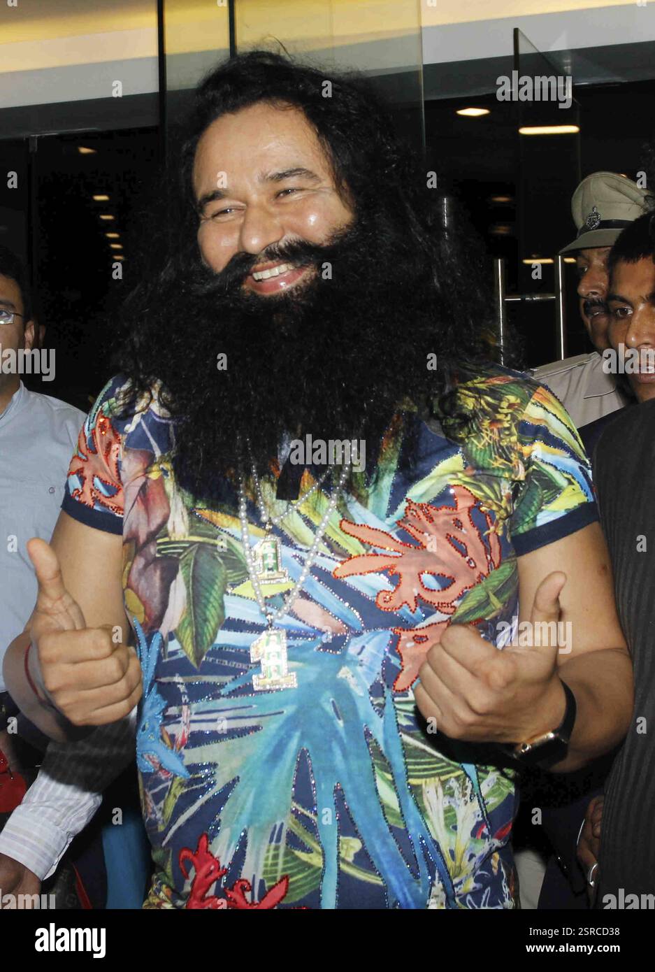 Dr Gurmeet Ram Rahim Singhni Insan arrives to attend the 44th Giants ...