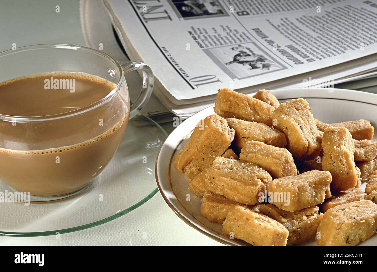 Snacks, namkeen jain samosa with tea, Jodhpur, Rajasthan, India, Asia ...